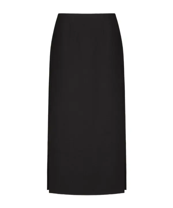 Valentino Garavani Grisaille Straight Hem Midi Skirt - Black