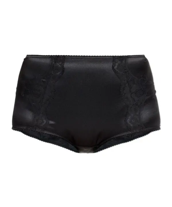 Dolce & Gabbana Dolce Gabbana High Waisted Satin Briefs - Black