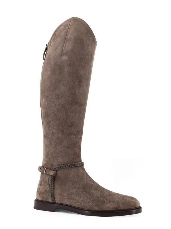Brunello Cucinelli Knee High Buckled Boots - Brown