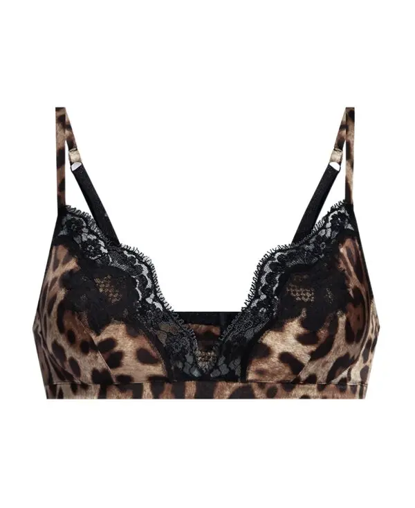 Dolce & Gabbana Dolce Gabbana Leopard-printed Sweetheart Neck Bra - No
