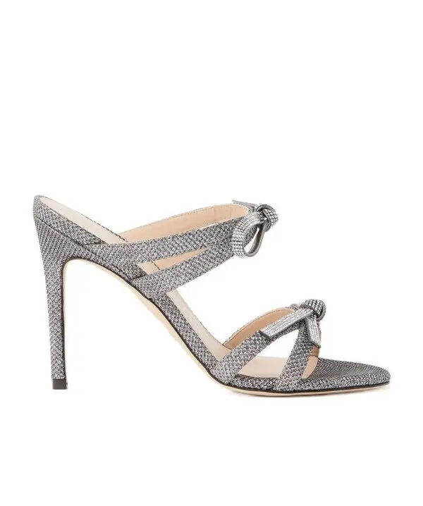 STUART WEITZMAN Glittered Bow Detail High Heel Sandals - Gray