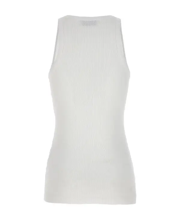 Attico Logo Patch Ribbed Tank Top - White
