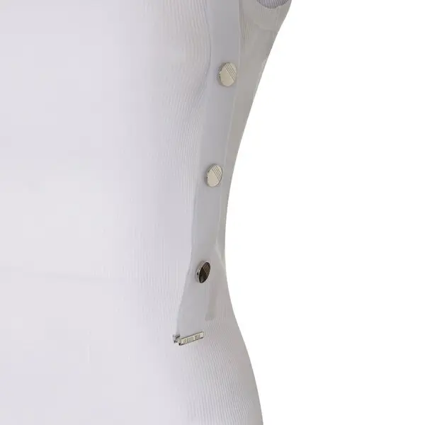Attico Logo Patch Ribbed Tank Top - White