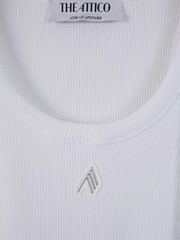 Attico Logo Patch Ribbed Tank Top - White