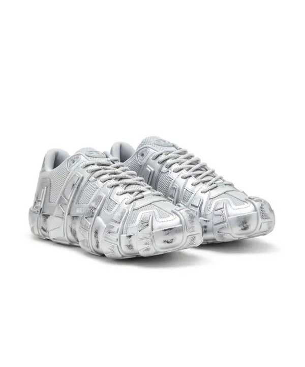 DIESEL® Griffe Lace-up Sneakers - Silver