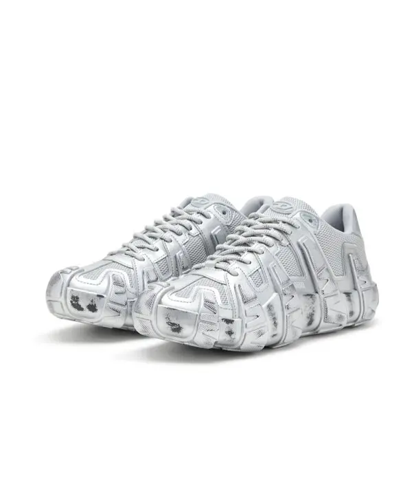 DIESEL® Griffe Lace-up Sneakers - Silver