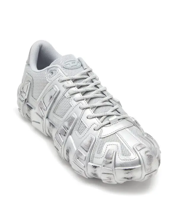 DIESEL® Griffe Lace-up Sneakers - Silver