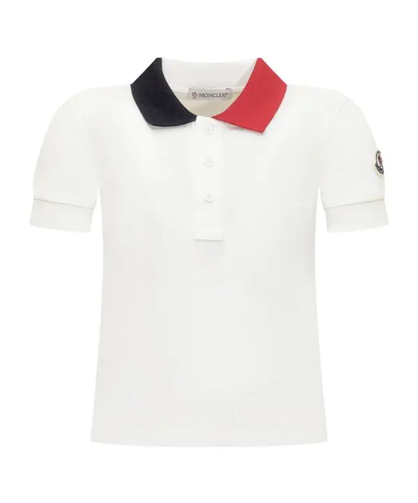 Moncler Logo Patch Short Sleeve Polo - White