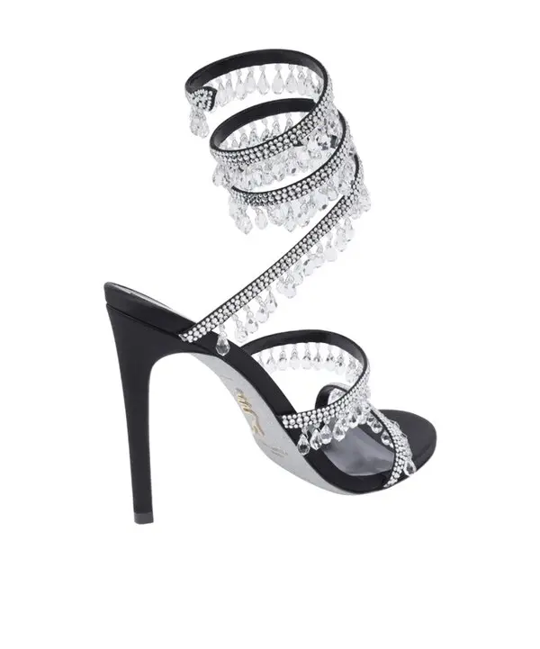 Rene Caovilla Chandelier Embellished Stiletto Sandals - White