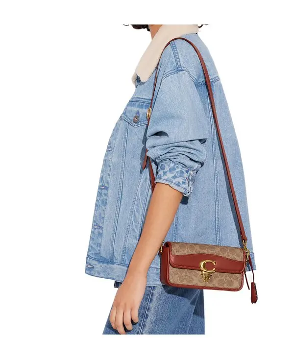 COACH Studio Monogram Print Shoulder Bag
