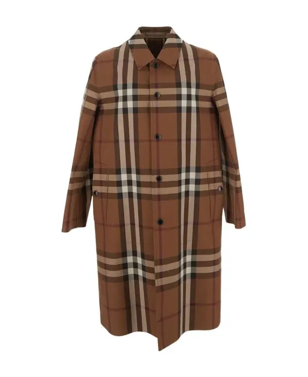 Burberry Single-breasted Checked Coat