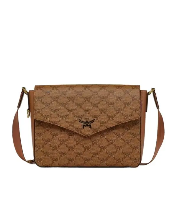 Mcm Himmel Messenger Bag - Cognac