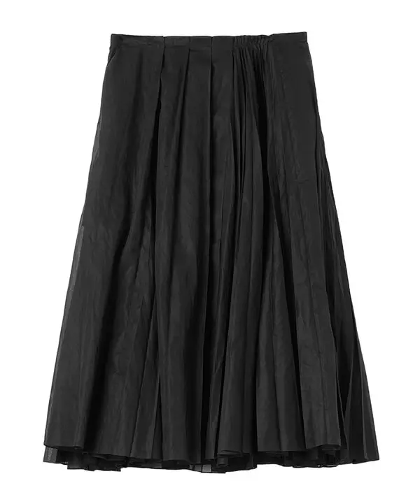 JIL SANDER Wide Pleated Skirt - Black