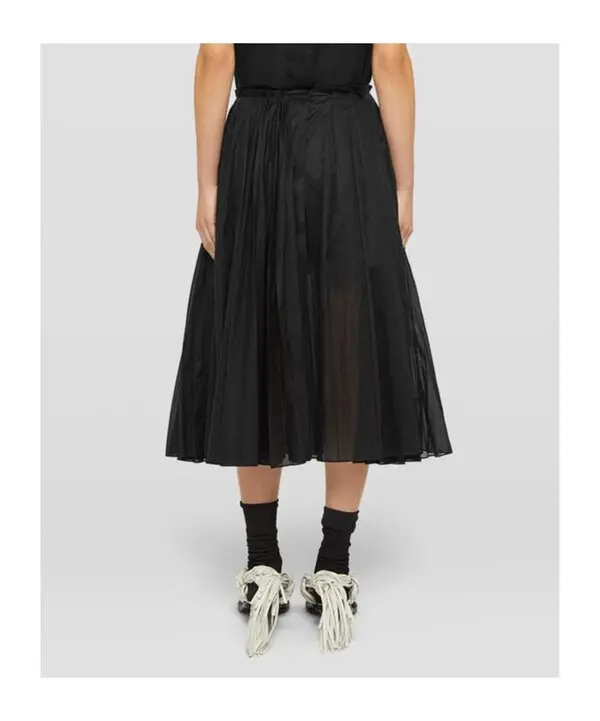 JIL SANDER Wide Pleated Skirt - Black