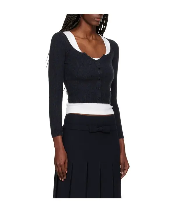 SHUSHU/TONG Cropped Logo Cardigan
