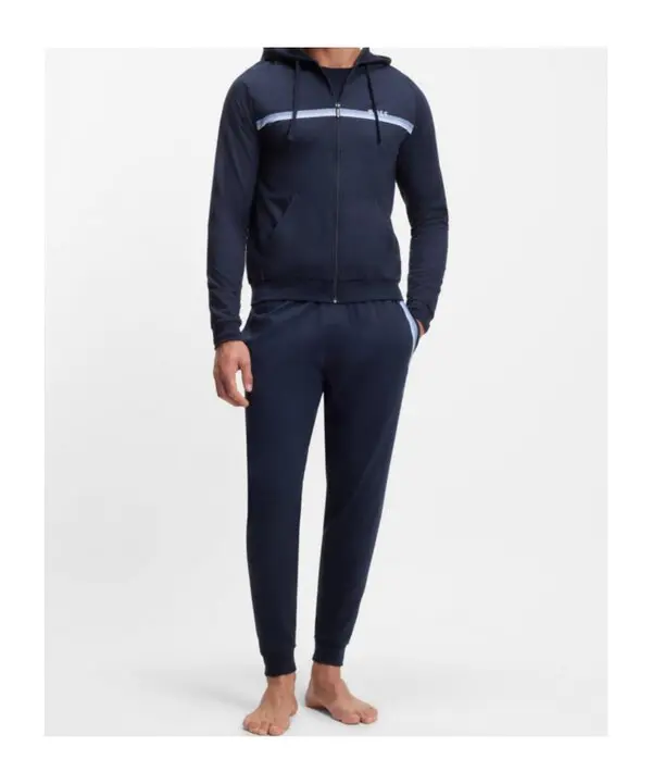 Hugo Boss Cotton-terry Tracksuit Bottoms With Stripes And Logo