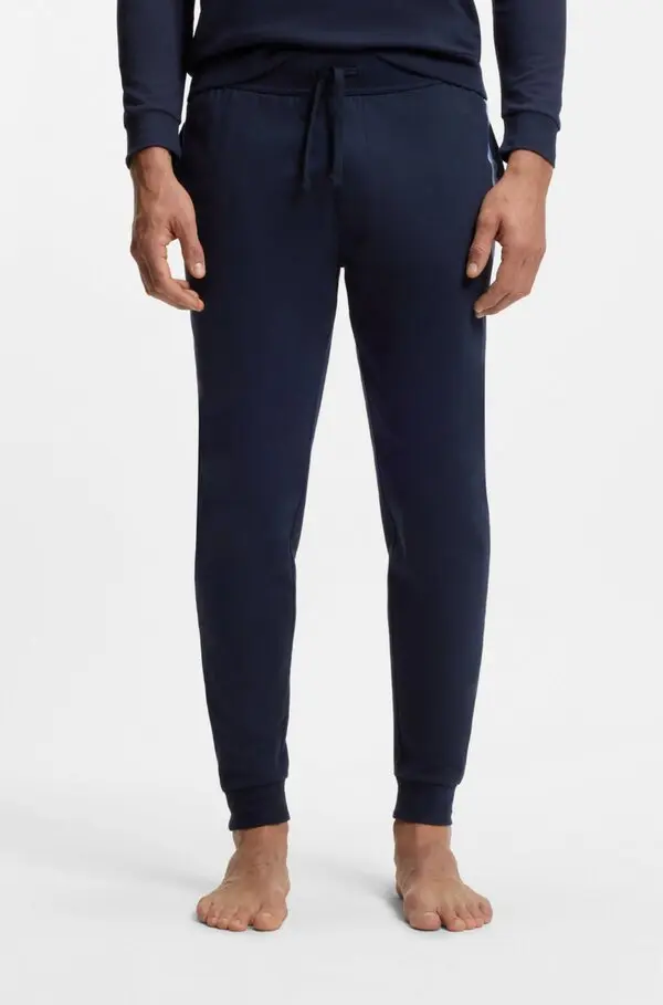 Hugo Boss Cotton-terry Tracksuit Bottoms With Stripes And Logo