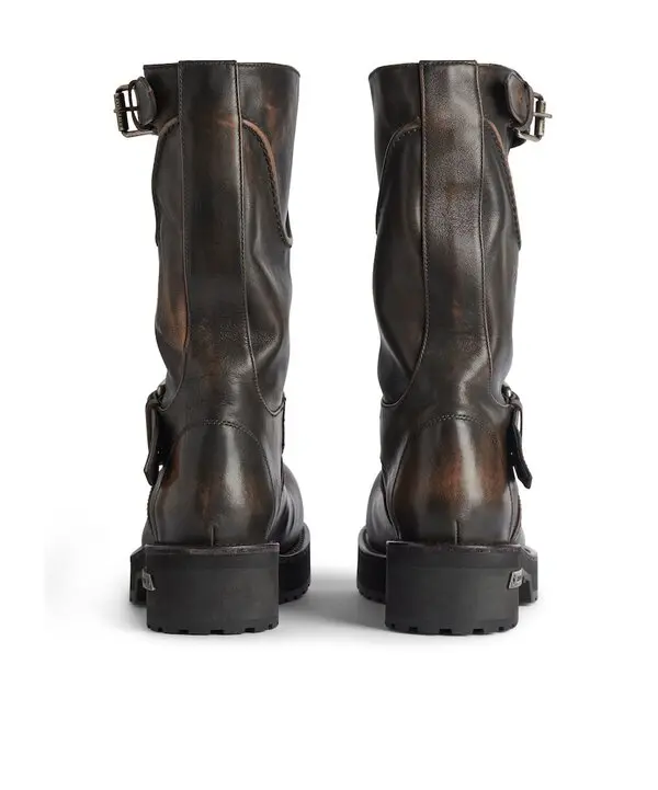 Balenciaga Venom Buckled Leather Boots