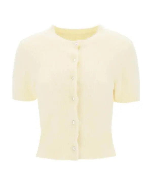 MAISON MARGIELA Button-up Knitted Top With Rib Trim - No