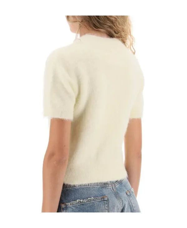 MAISON MARGIELA Button-up Knitted Top With Rib Trim