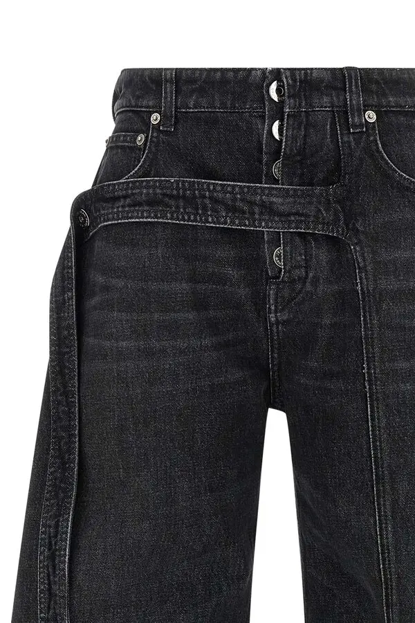 JEAN PAUL GAULTIER Low-rise Jeans With Twist Stitching - Black