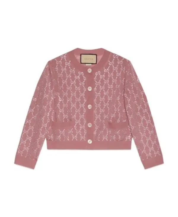 Gucci Gg Crystal-embellished Wool Cardigan