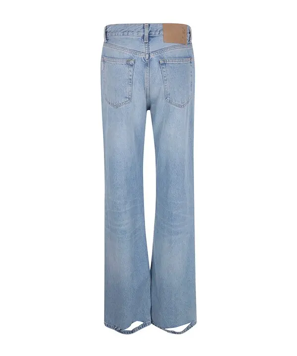 HAIKURE Korea High-rise Wide-leg Jeans - Blue