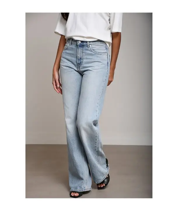 HAIKURE Korea High-rise Wide-leg Jeans - Blue