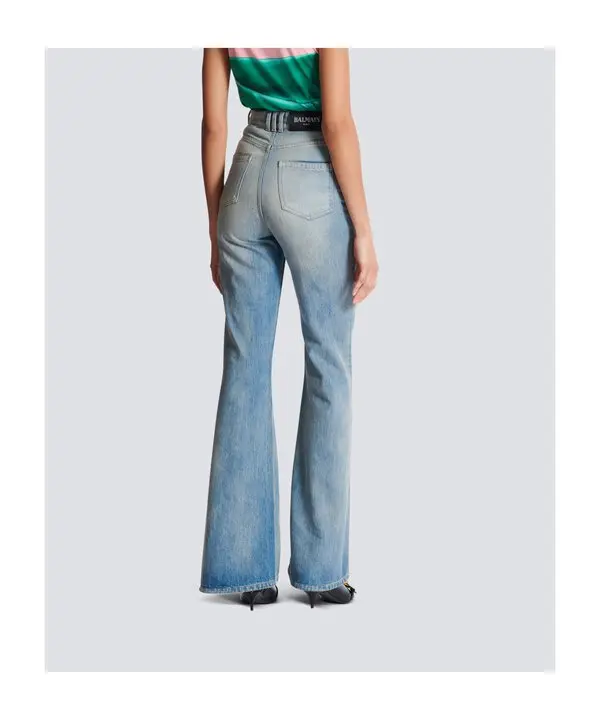 Balmain Flared High-waisted Denim Jeans - Blue