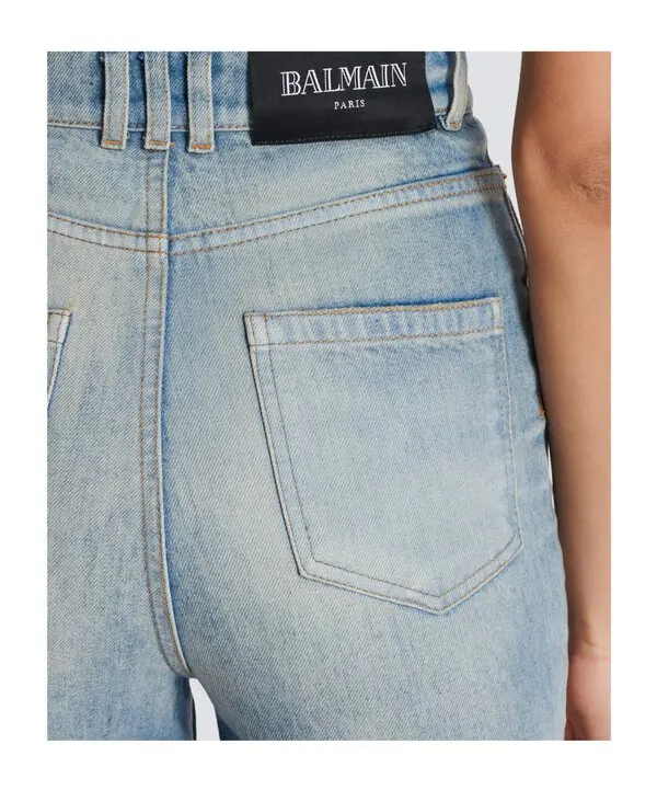 Balmain Flared High-waisted Denim Jeans - Blue
