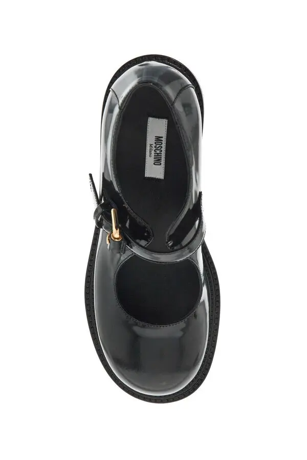 Moschino Buckled Mary Jane Flats - Black