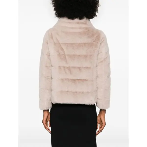 Herno Faux Fur Zip Up Jacket - Nude