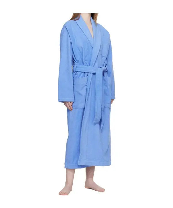 TEKLA Lace-up Bathrobe - Clear Blue