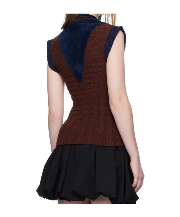 KIKO KOSTADINOV Sleeveless Polo Shirt With Lapel Collar And Stripe Detail