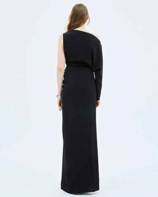 Red Valentino Asymmetrical Long Sleeve Dress With Slit