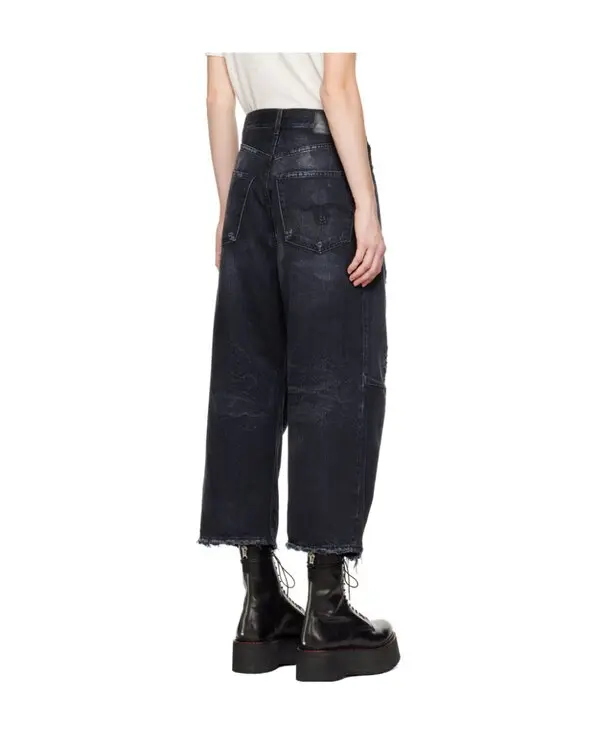 R13 Distressed Cropped Wide-leg Jeans