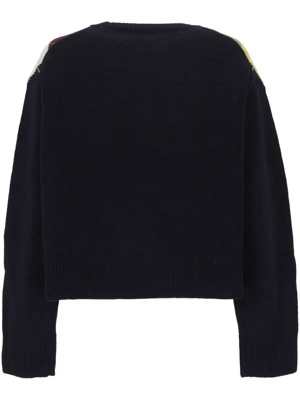GANNI Wool Blend Diamond Pattern Knit Sweater - No