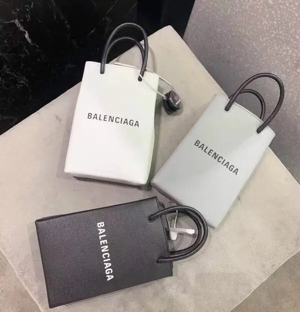 Balenciaga Logo Phone Holder Tote Bag