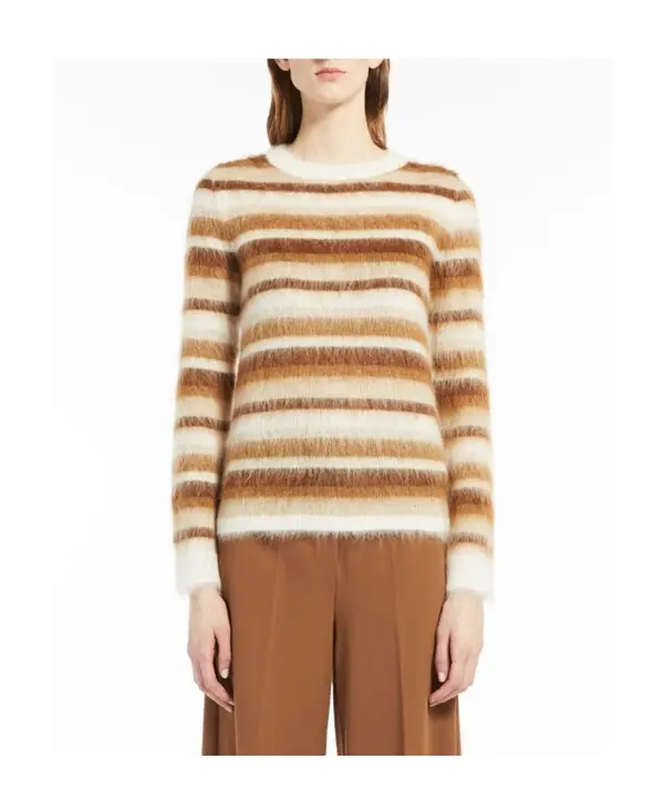Max Mara Wool And Mohair Striped Sweater