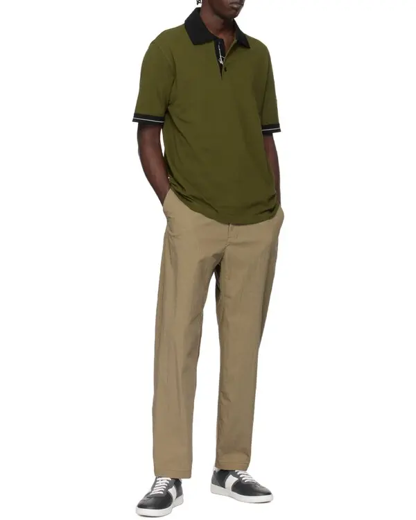 FERRAGAMO Color Block Detail Polo Shirt - Brown