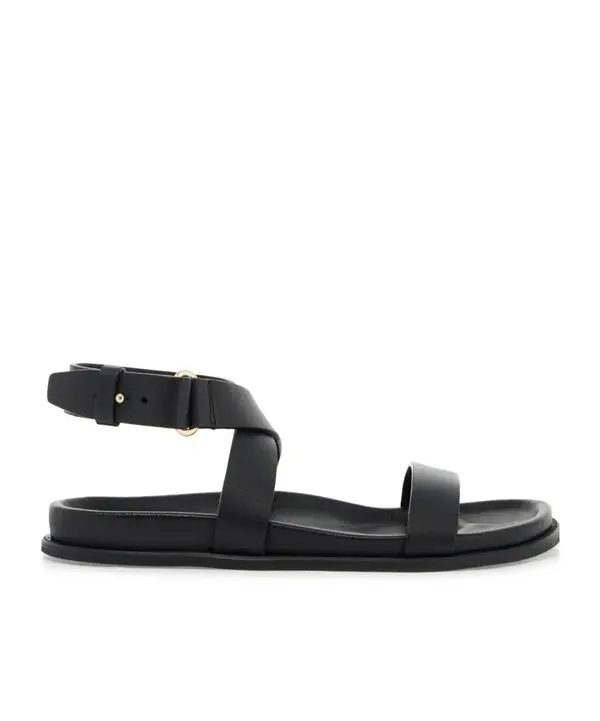 TOTEME Crossover Strap Round Toe Flat Sandals