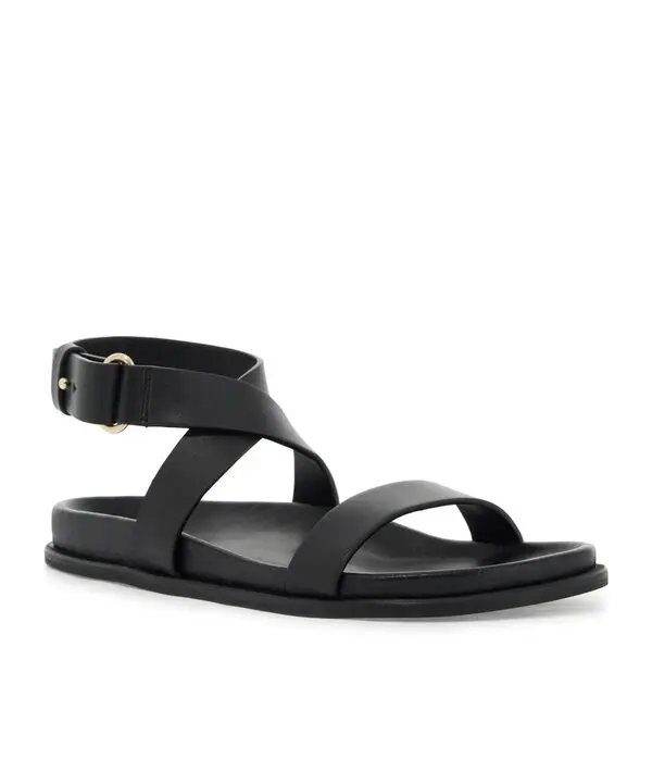 TOTEME Crossover Strap Round Toe Flat Sandals