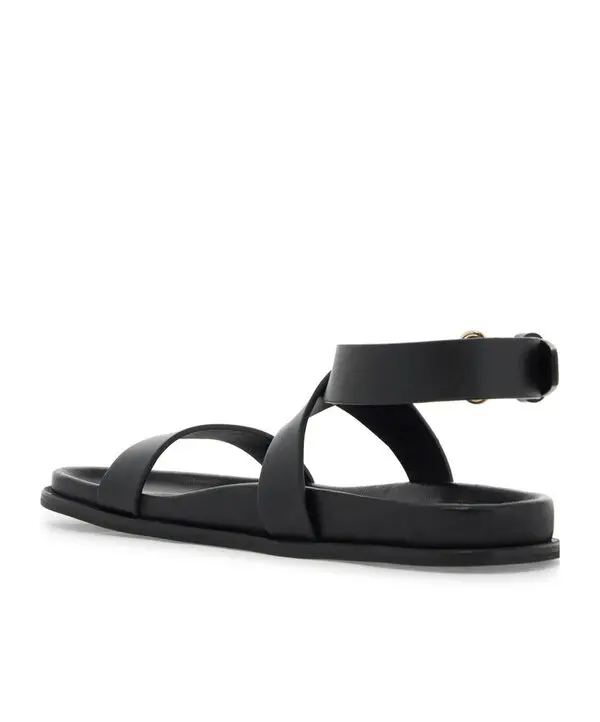 TOTEME Crossover Strap Round Toe Flat Sandals