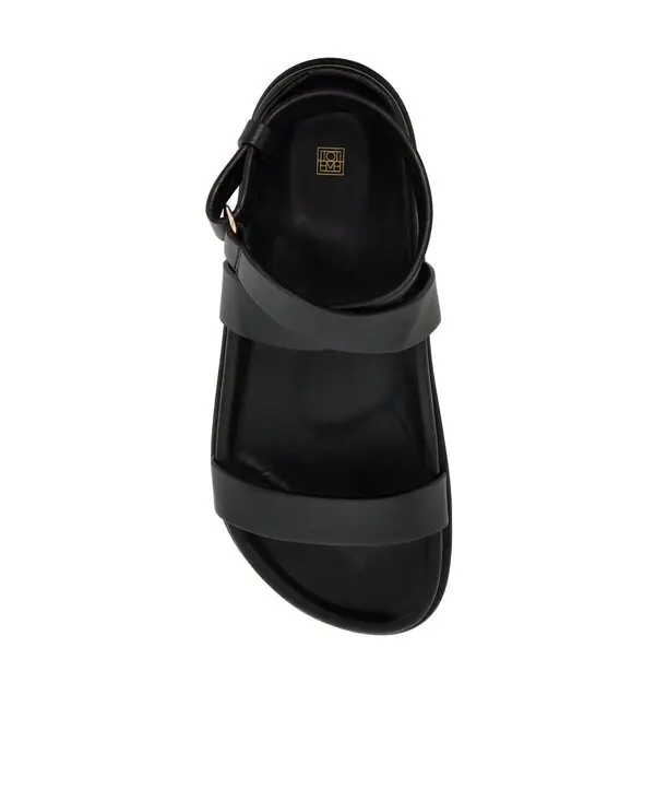 TOTEME Crossover Strap Round Toe Flat Sandals