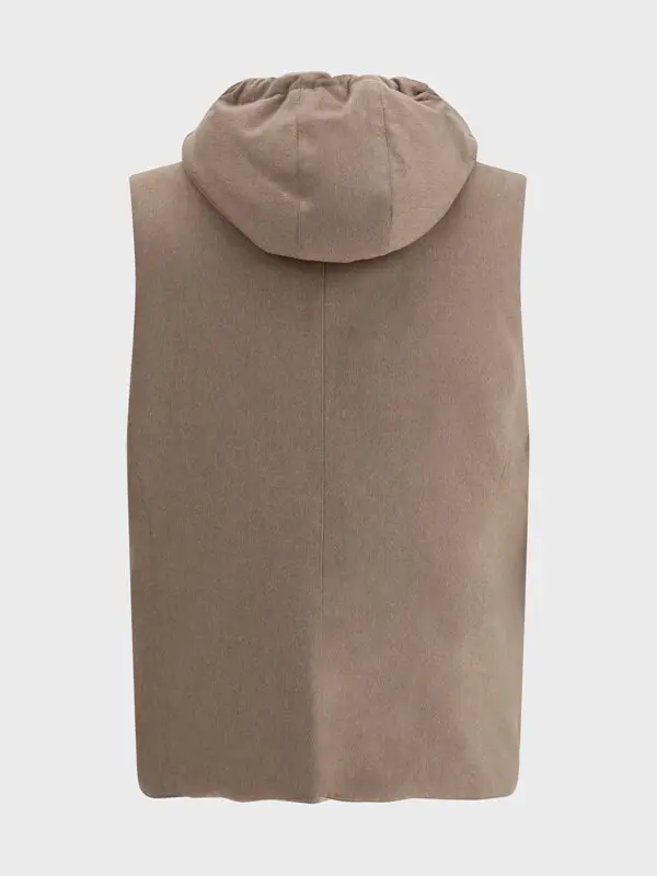Brunello Cucinelli Sleeveless Hooded Gilet - Brown