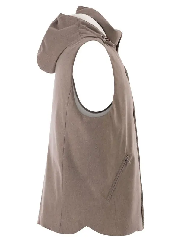Brunello Cucinelli Sleeveless Hooded Gilet - Brown