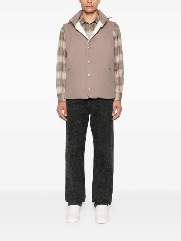 Brunello Cucinelli Sleeveless Hooded Gilet - Brown