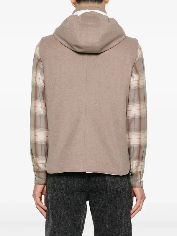 Brunello Cucinelli Sleeveless Hooded Gilet - Brown