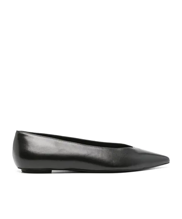 STUART WEITZMAN Pointed-toe Leather Ballerinas