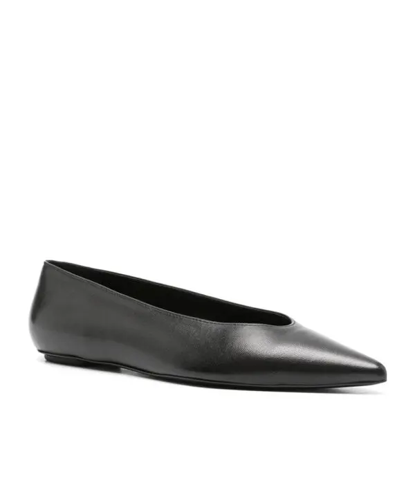 STUART WEITZMAN Pointed-toe Leather Ballerinas